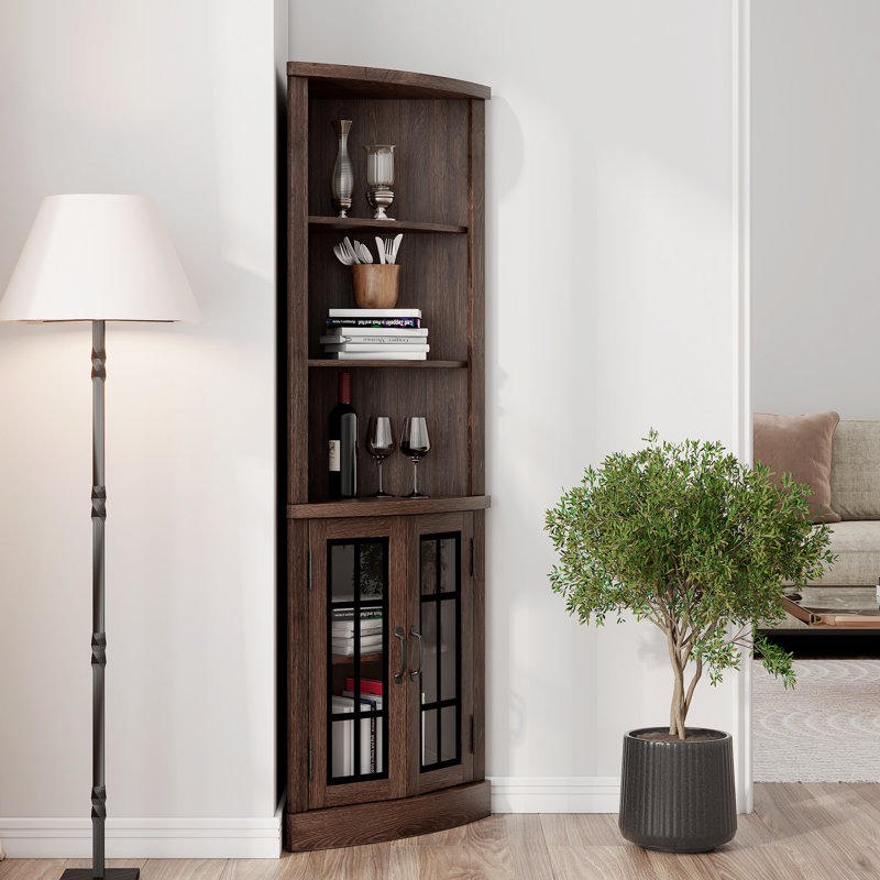 Lark Manor Armoney Corner Storage Bookcase & Reviews | Wayfair