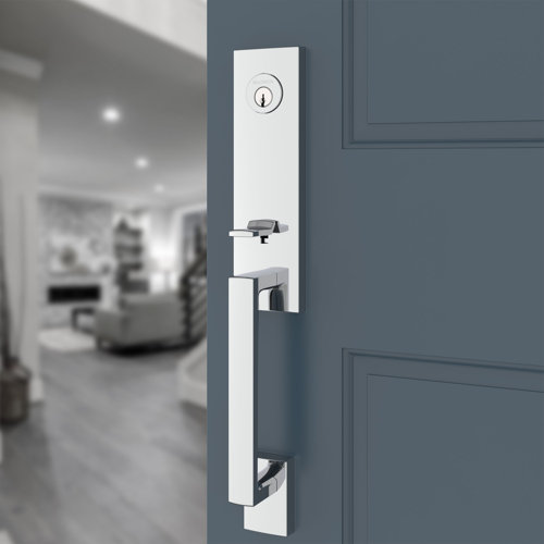 Baldwin Seattle Handleset with Square Lever in Polished Chrome | Wayfair