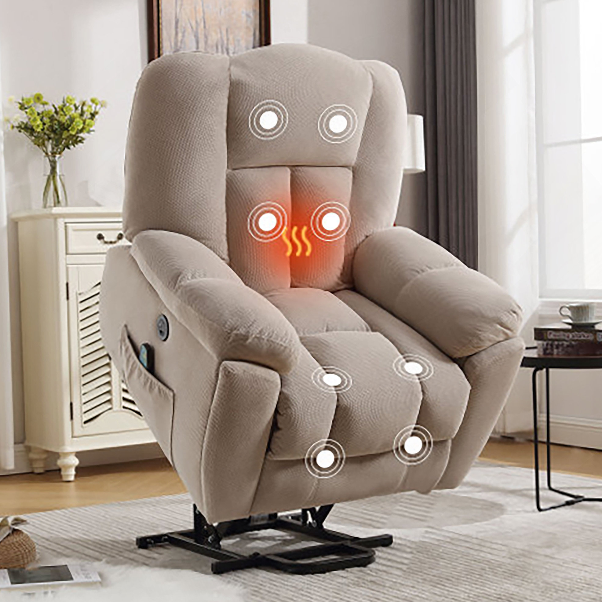 Latitude Run® Power Lift Recliner Chair Recliners for Elderly with Heat ...