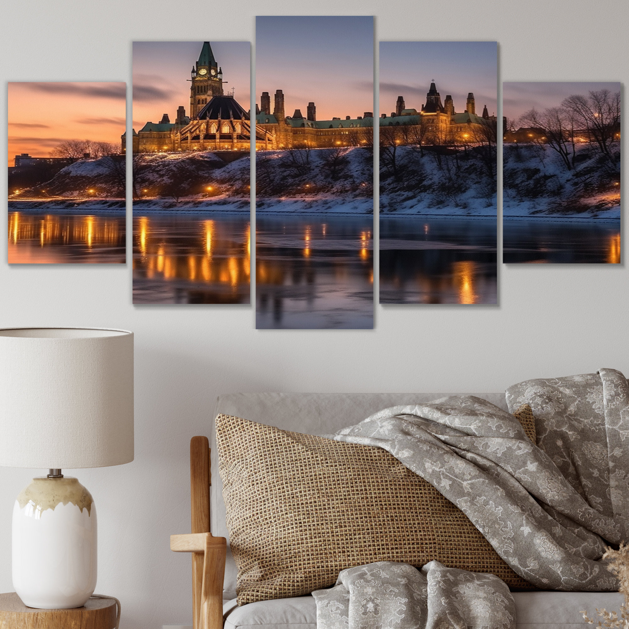 Design Art Louvre Masterpieces - Franch Canvas Print - 5 Panels | Wayfair