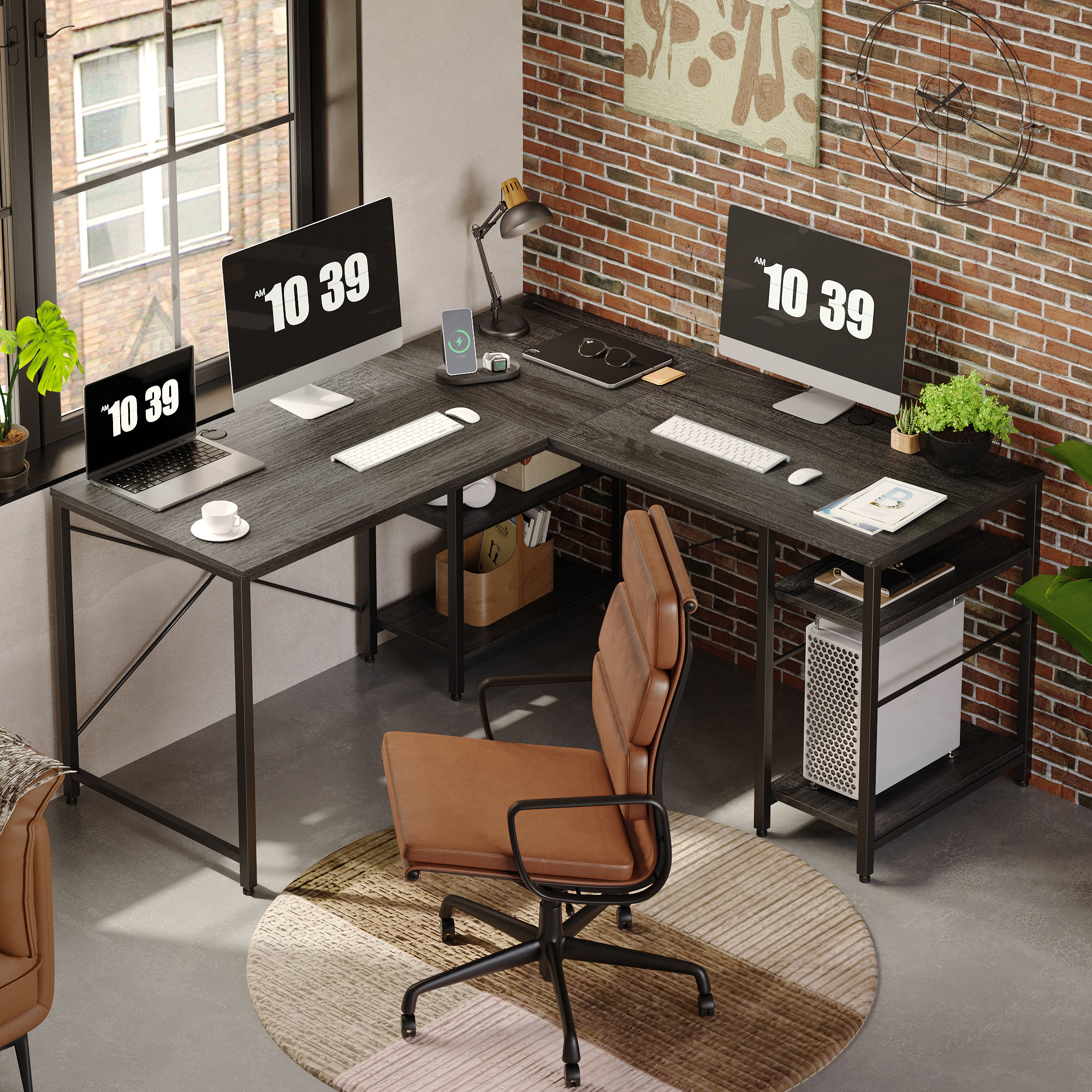 Blue Elephant L-Shaped Metal Base Computer Desk & Reviews | Wayfair.co.uk