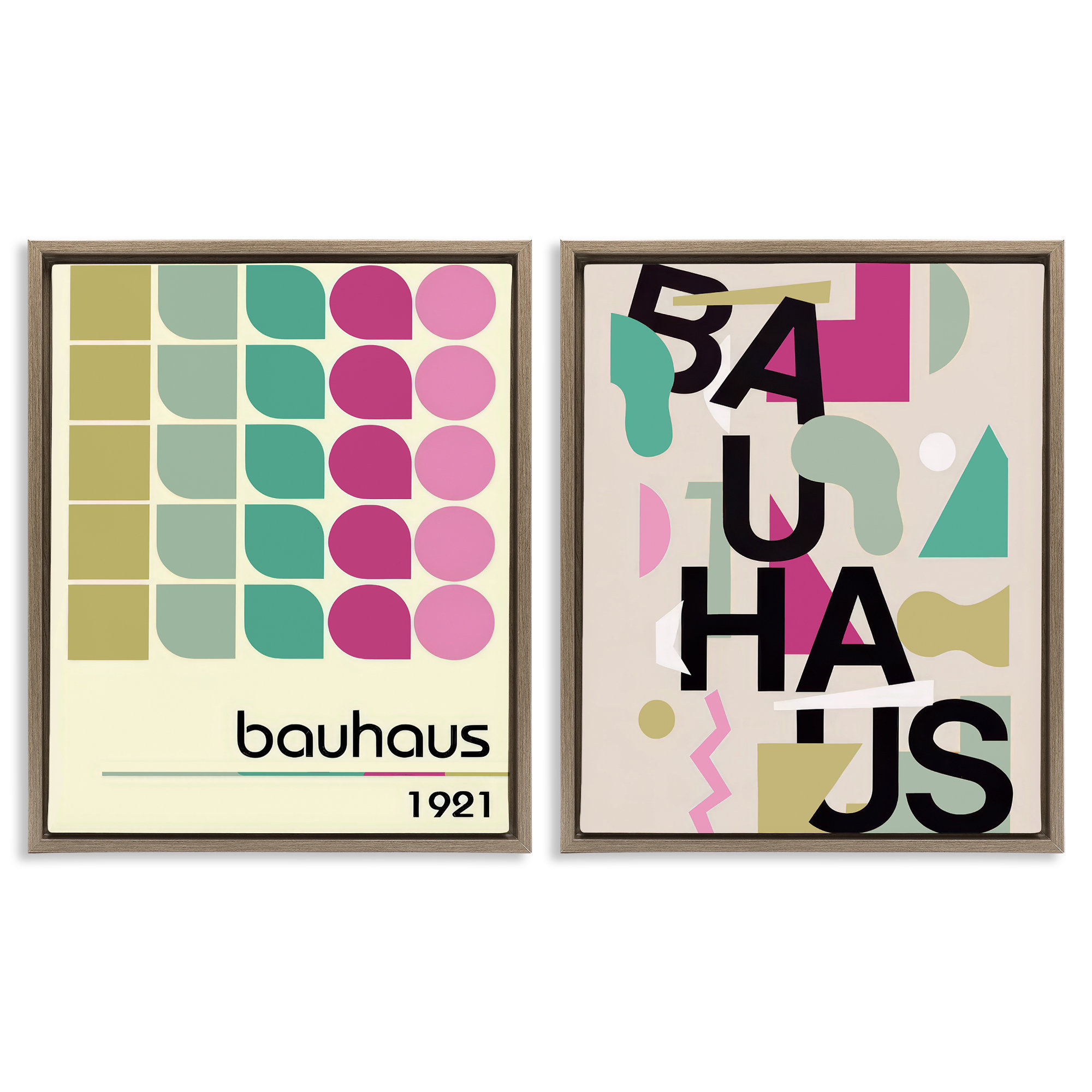 Corrigan Studio® Vintage 1921 Bauhaus Design 2pc Floating Frame Set ...