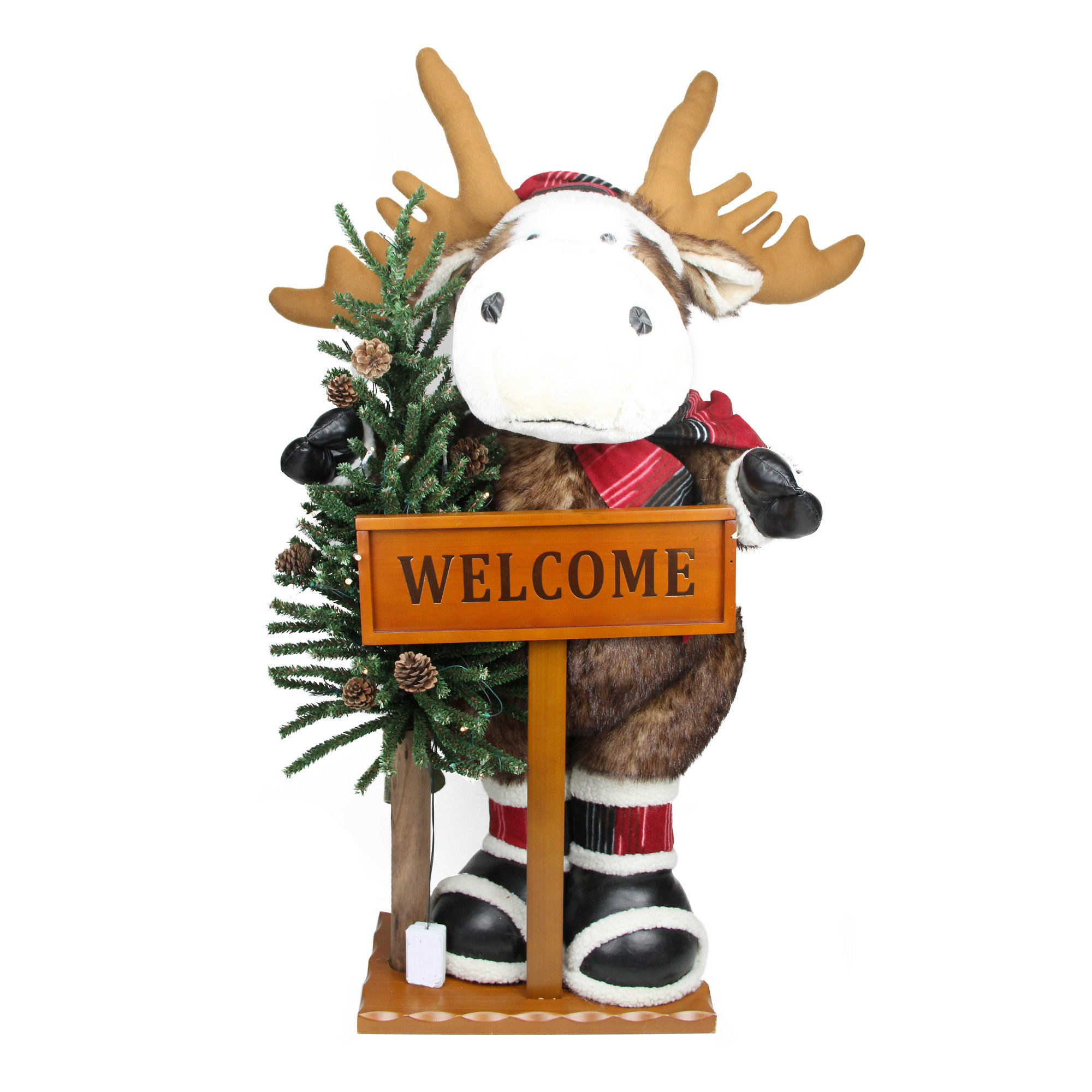 Northlight Seasonal 3' Battery Operated Lighted Moose with Welcome ...