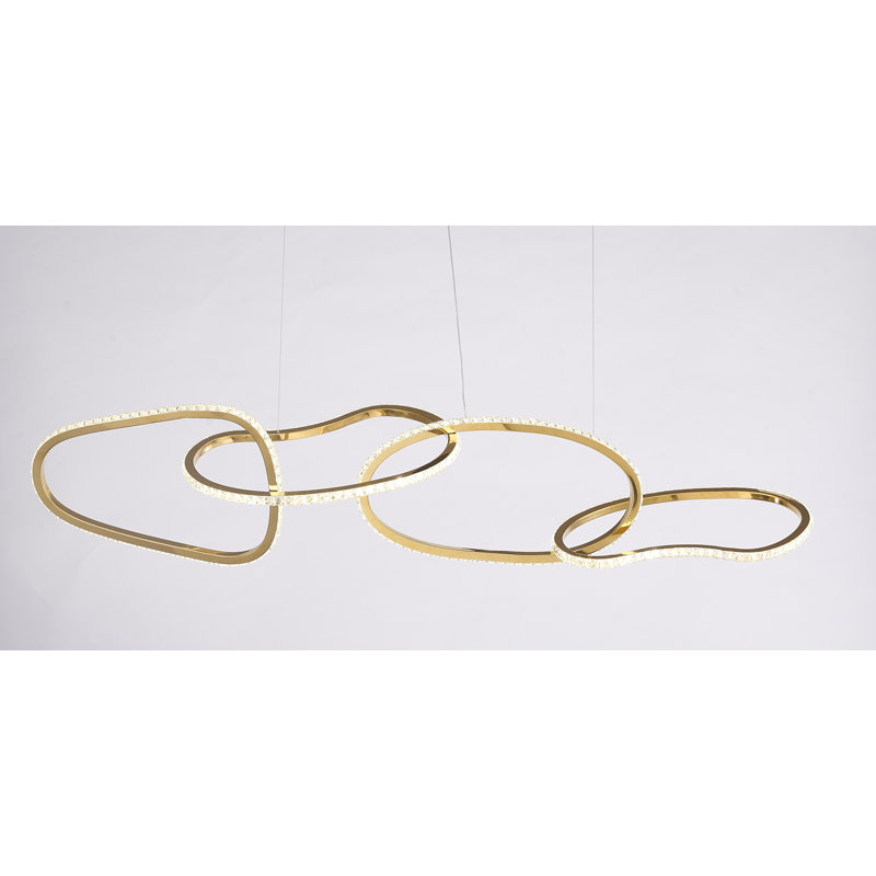 Everly Quinn Gold LED Chandelier With White Diffuser | Wayfair