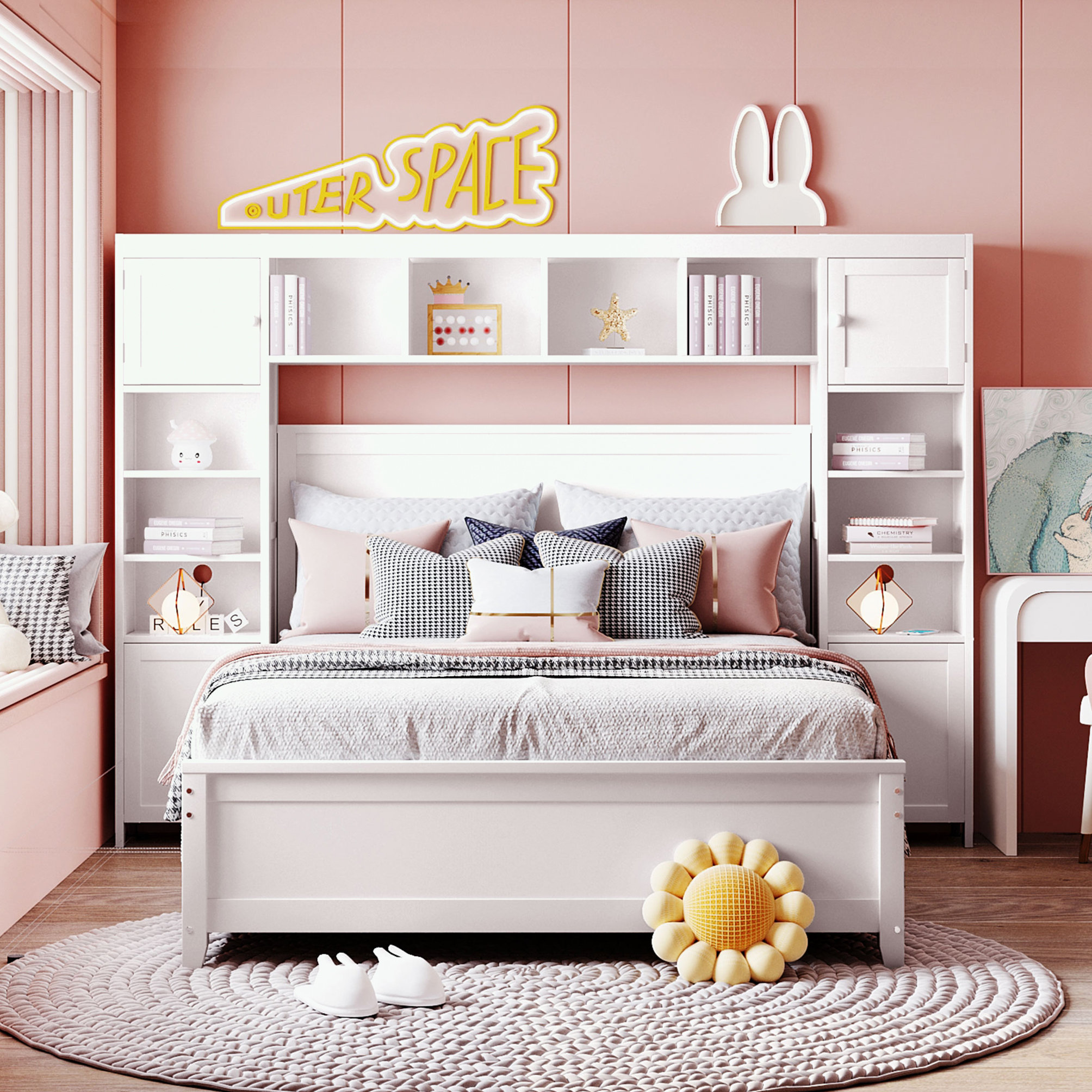 Harriet Bee Grygory Storage Bed, Bed with All-in-One Cabinet and Shelf ...