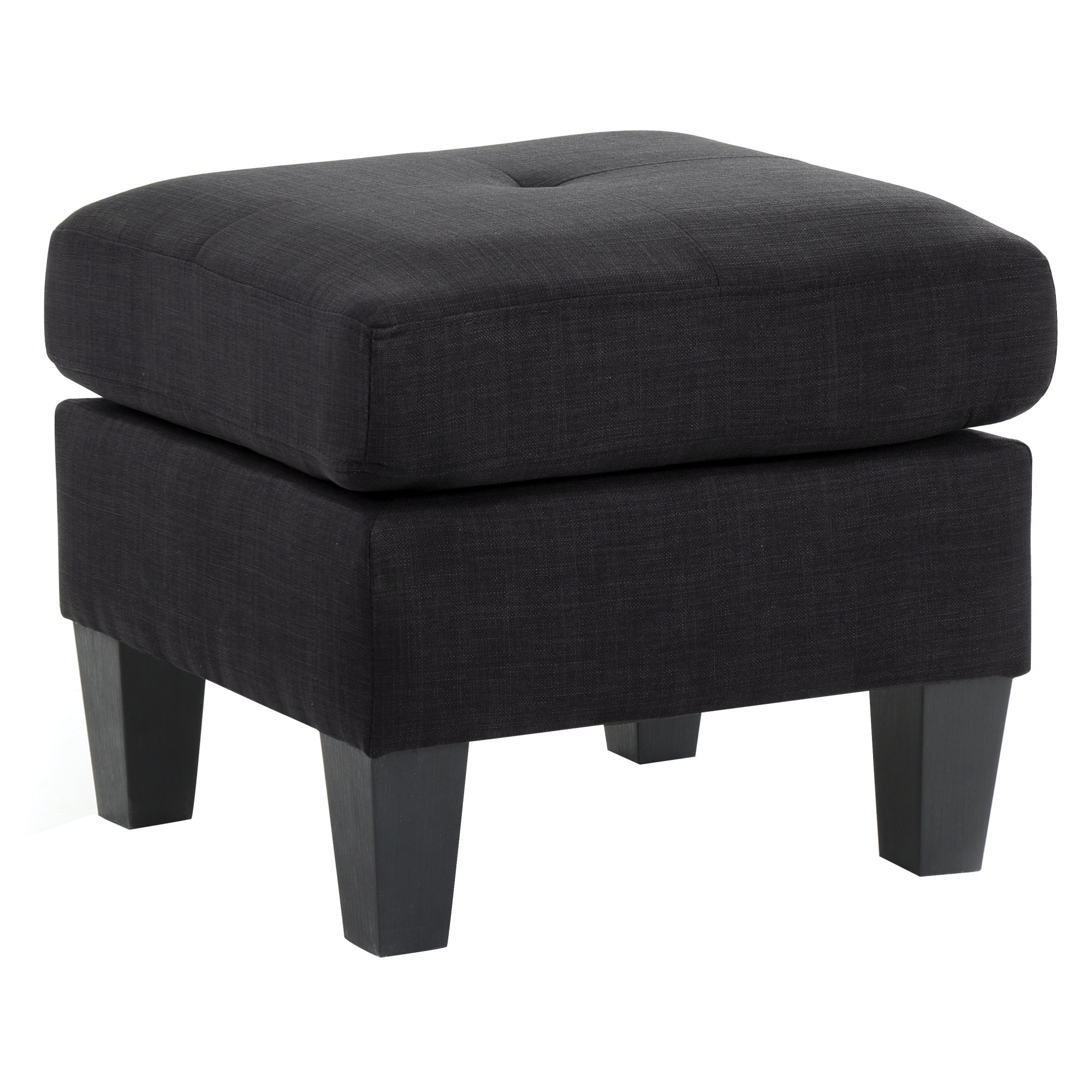 Latitude Run® Versatile Fabric Ottoman Sleek Black Multi-purpose Living ...
