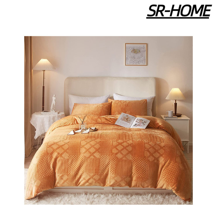 SR-HOME Velvet Geometric Shapes Duvet Cover Set | Wayfair