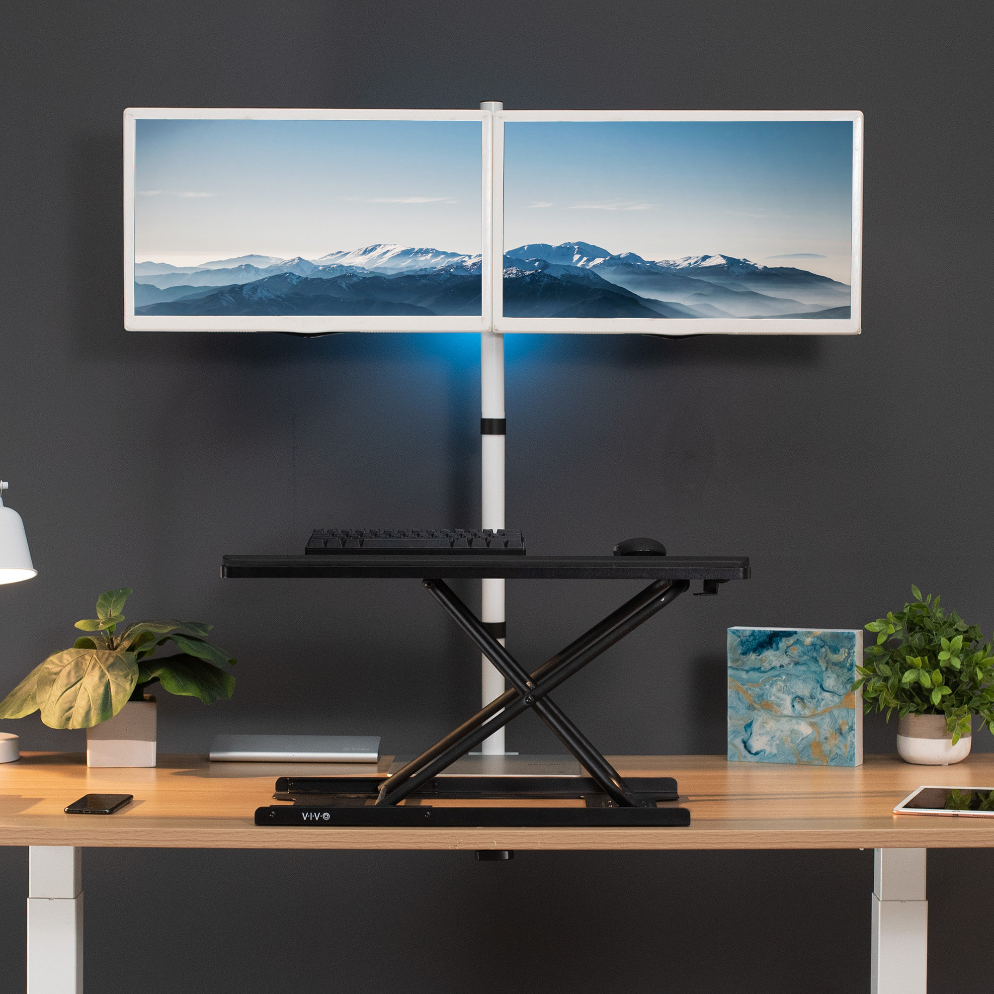 Vivo White Articulating/Extending Arm Multi Screen Desktop Mount for ...