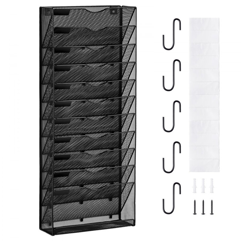Stellweilan Tessberg File Wall Rack, One-Piece 12 Pockets Mesh Wall ...