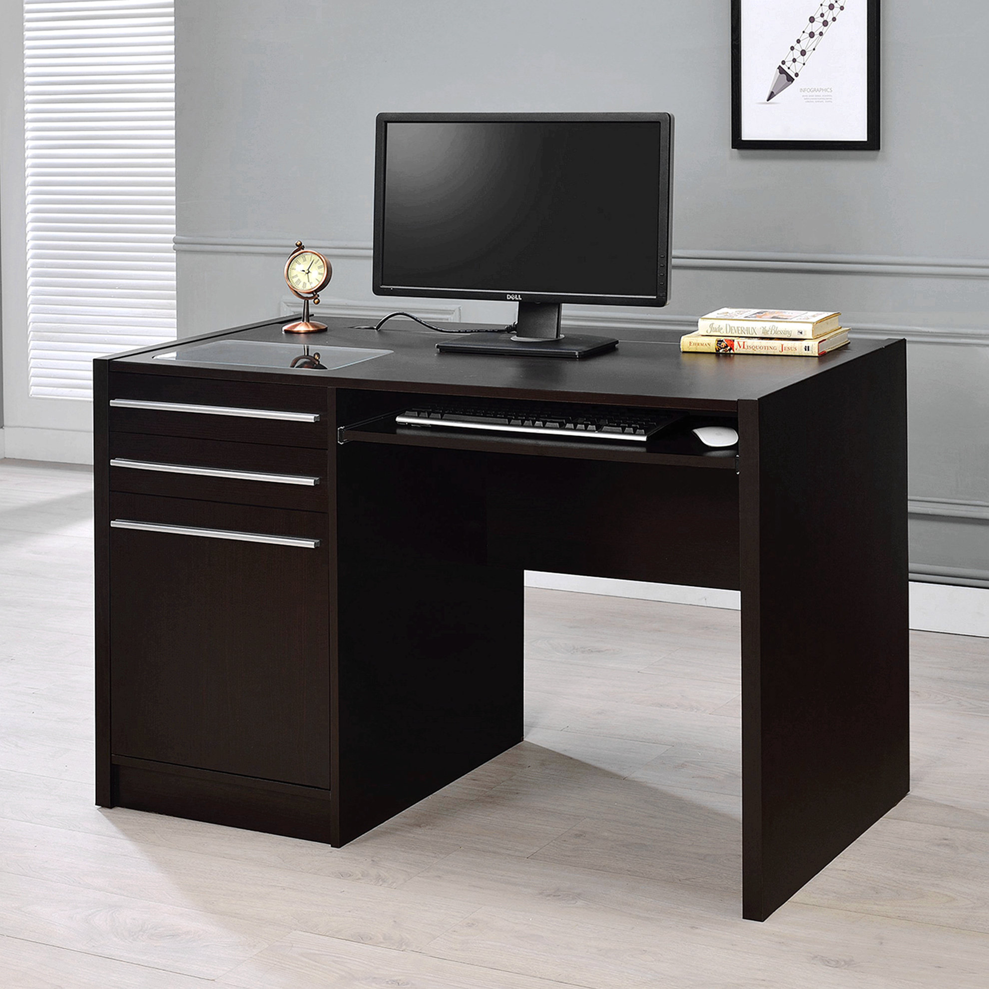 Hokku Designs Connect-It Office Desk With Charging Station In ...