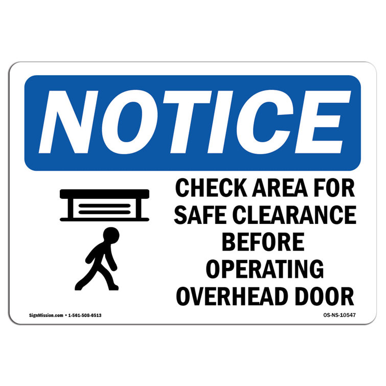SignMission Check Area for Safe Clearance Sign with Symbol | Wayfair