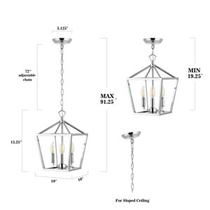 Kelly Clarkson Home Kay 3 - Light Lantern Geometric Chandelier ...