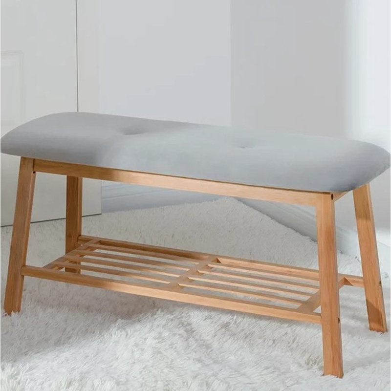 Ebern Designs Tashaunda Shoe Bench with Storage Shelf for Entryway ...