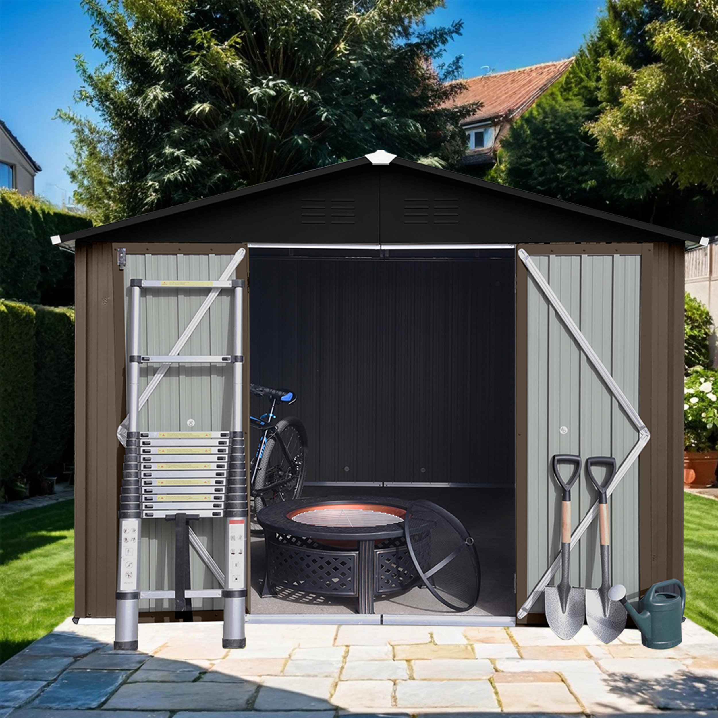 Harmony Edge 10ftx8ft Outdoor Metal Storage Shed for Gardens | Wayfair