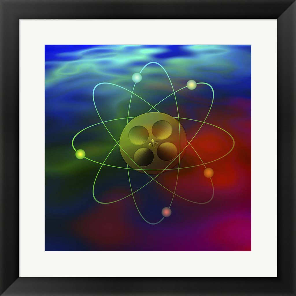 Ivy Bronx Atom and Film on Colorful Background - Single Picture Frame ...