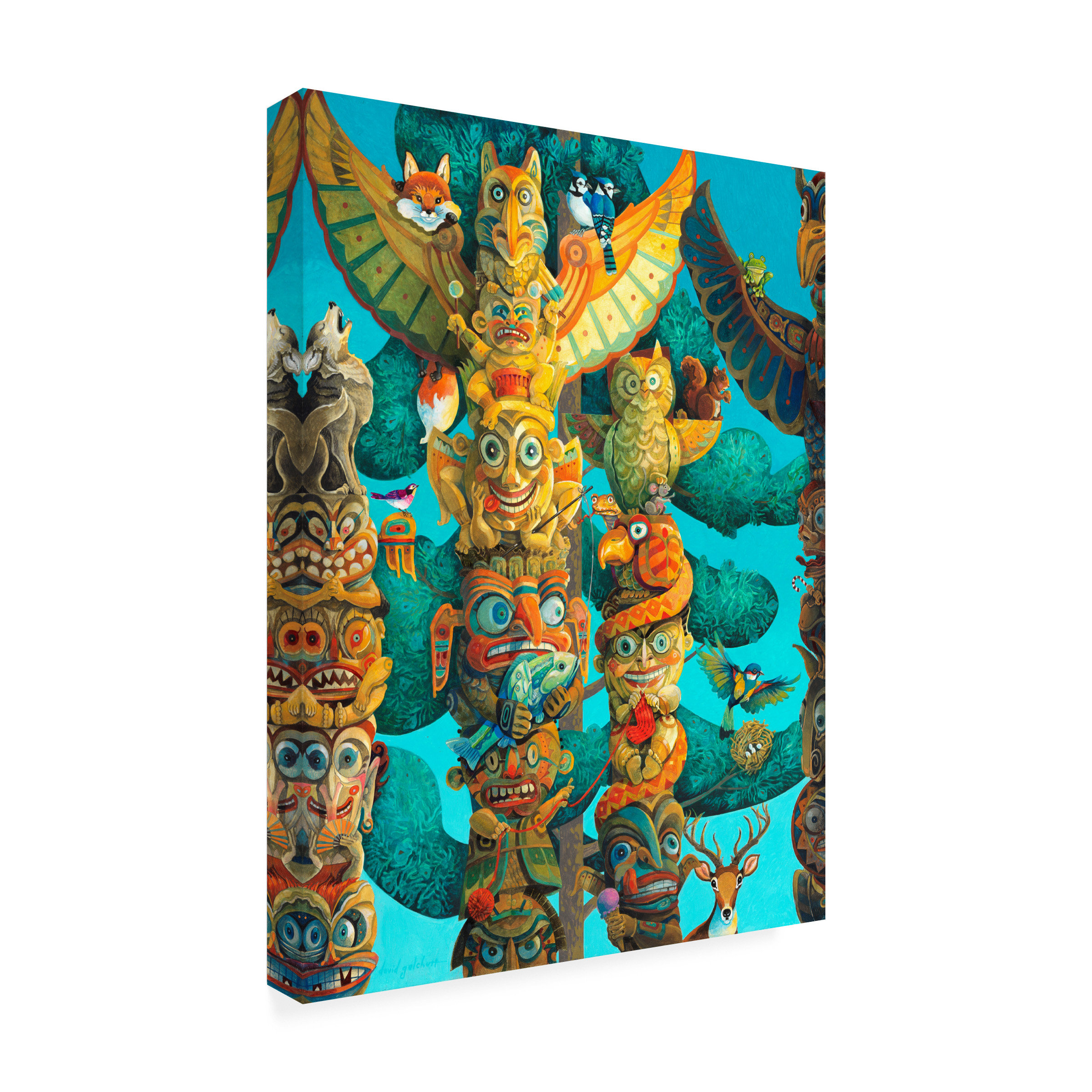 Bungalow Rose Polytimi Whimsy Poles On Canvas by David Galchutt Print ...