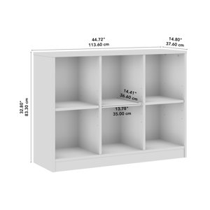 Bush Furniture 6 Cube Organizer Shelf, Small Cubby Storage Bookshelf ...