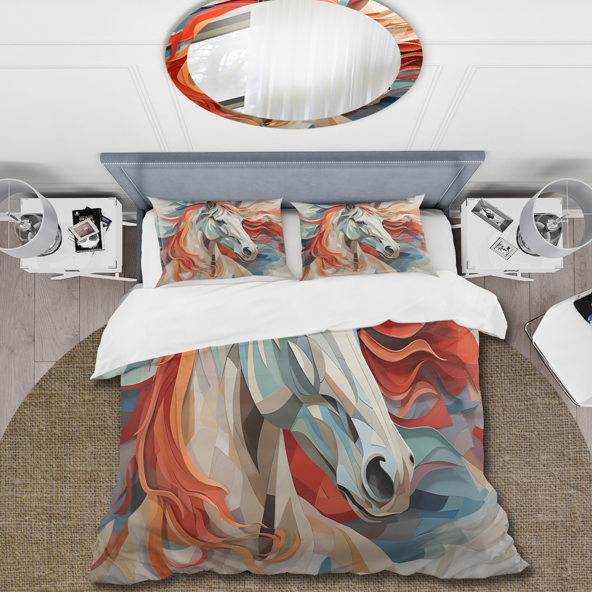 Design Art Colorful Horse Spirit Of Equus - Horse Duvet Cover Set | Wayfair