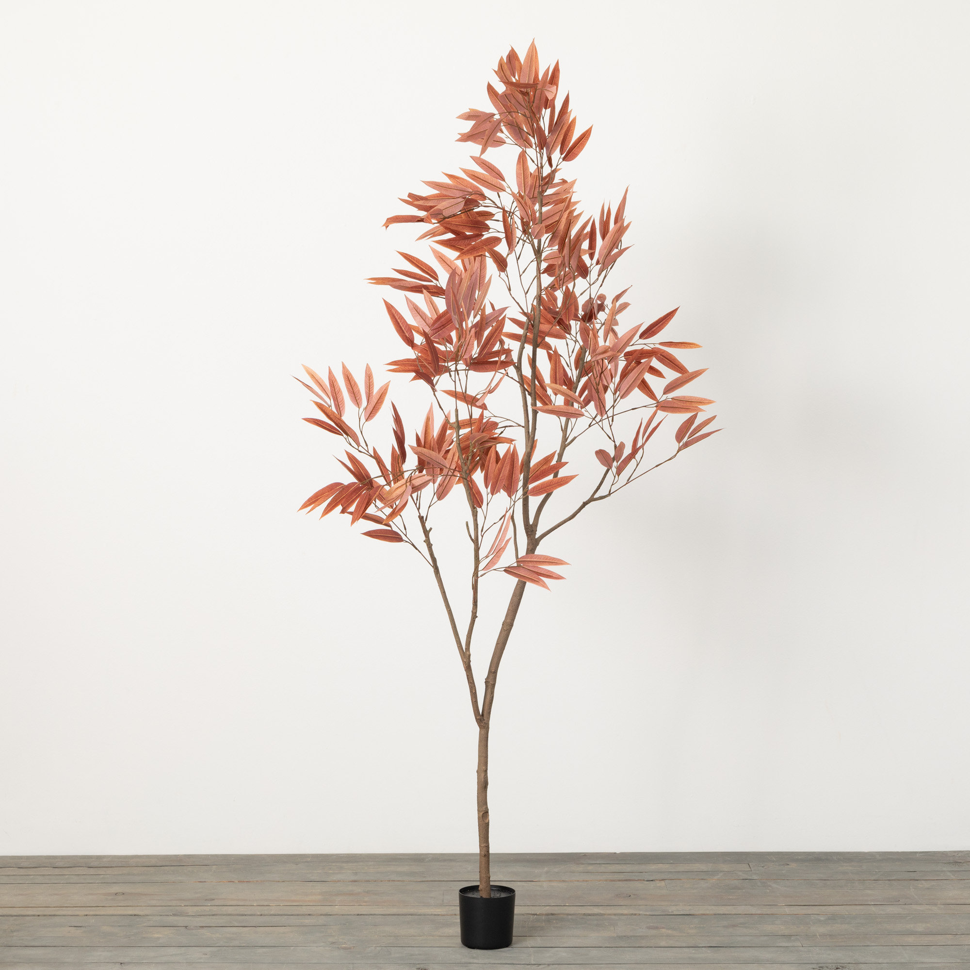 Primrue Rich Sienna 75" Artificial Mango Tree in Planter | Wayfair