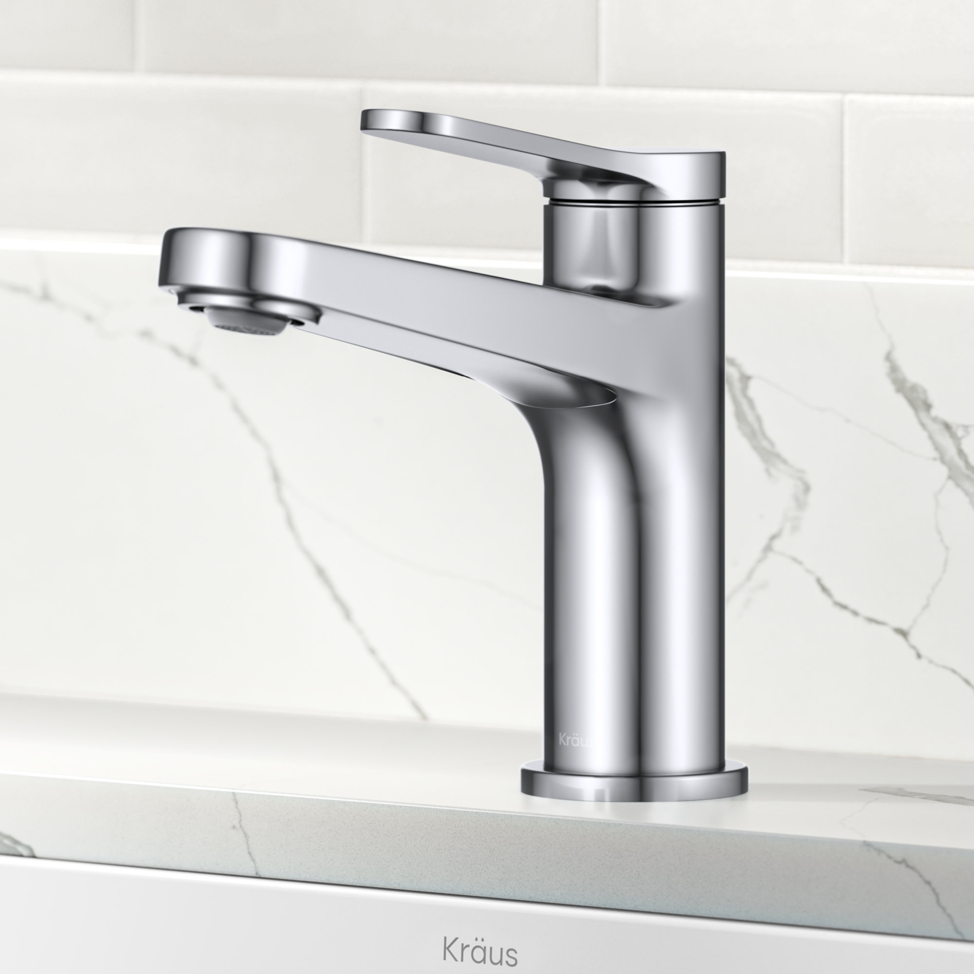 KRAUS Indy Bathroom Faucet In Spot-Free With Single Handle, Pop Up ...