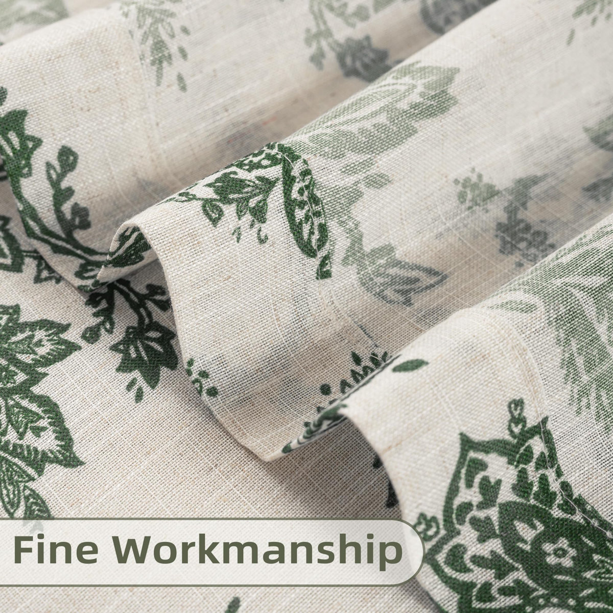 Winston Porter Kitchen Curtain Floral Tier Linen Short Pinstripe Cafe ...