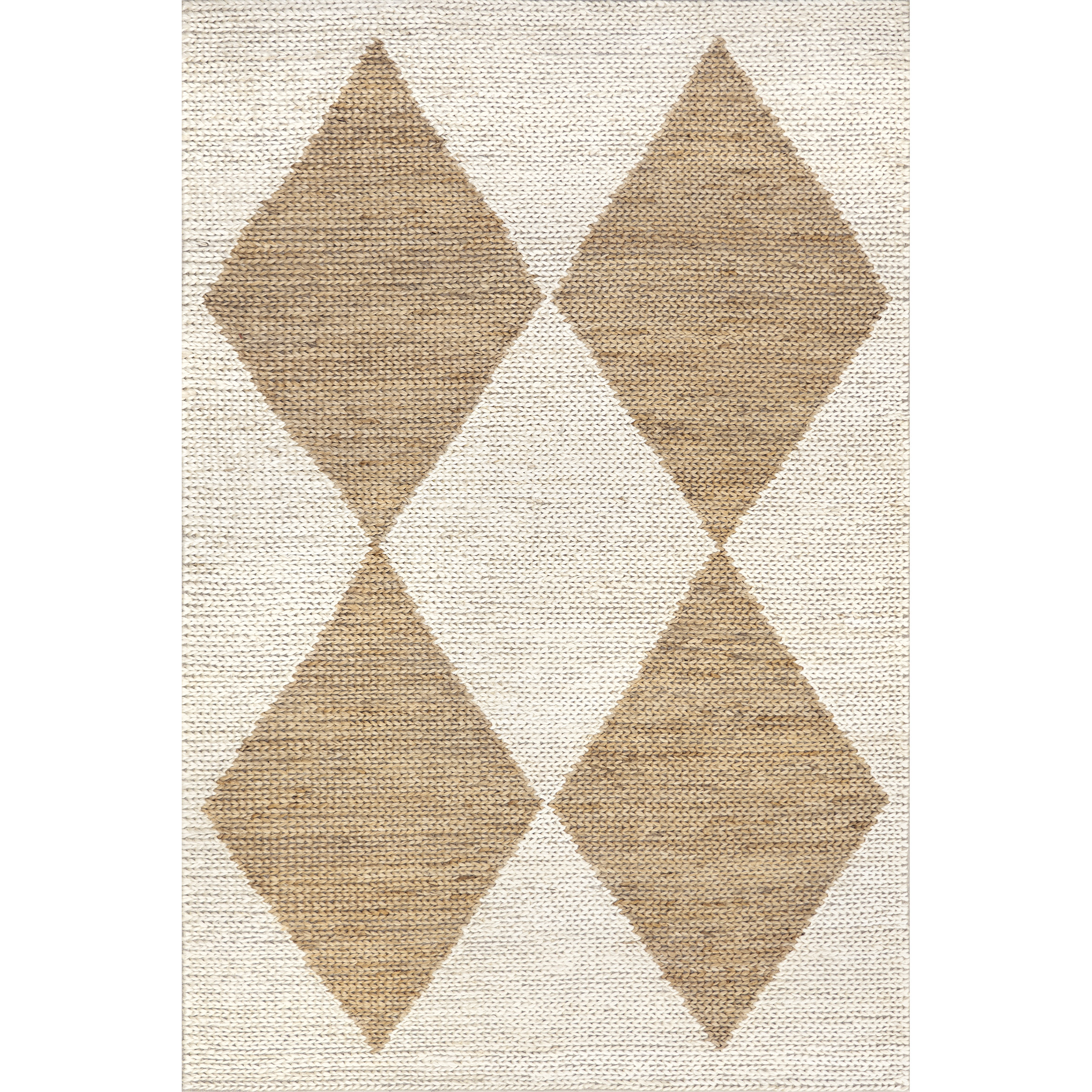 Bayou Breeze Linnie Bold Diamond Jute Area Rug | Wayfair