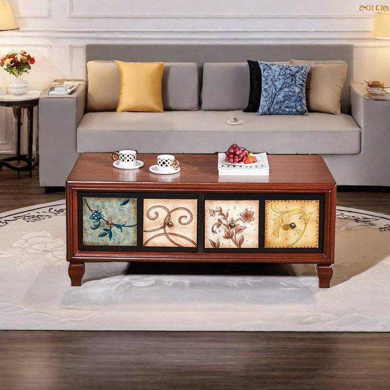 The Invincibles home Hand-crafted coffee table with hand-painted art ...