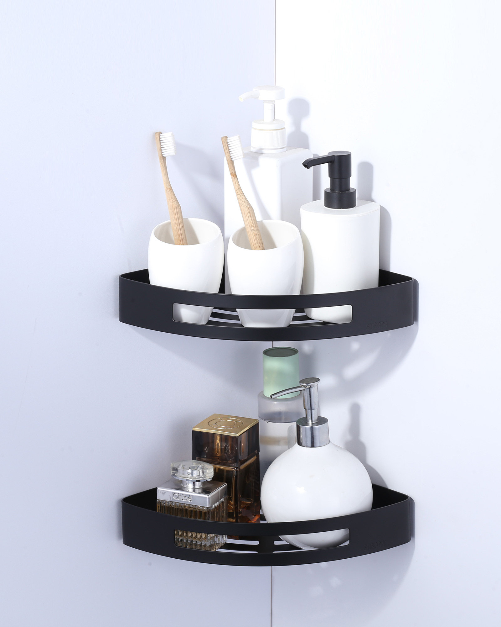 Rebrilliant Corner Shower Organizer Wall-Mounted Triangular Shower ...