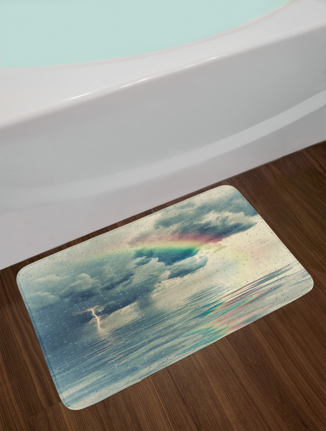 East Urban Home Romantic Water Drops View Melancholia Rainbow and ...