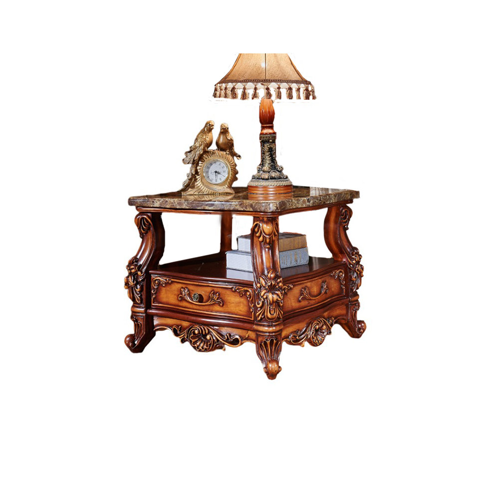 Romero European-style marble storage end table | Wayfair