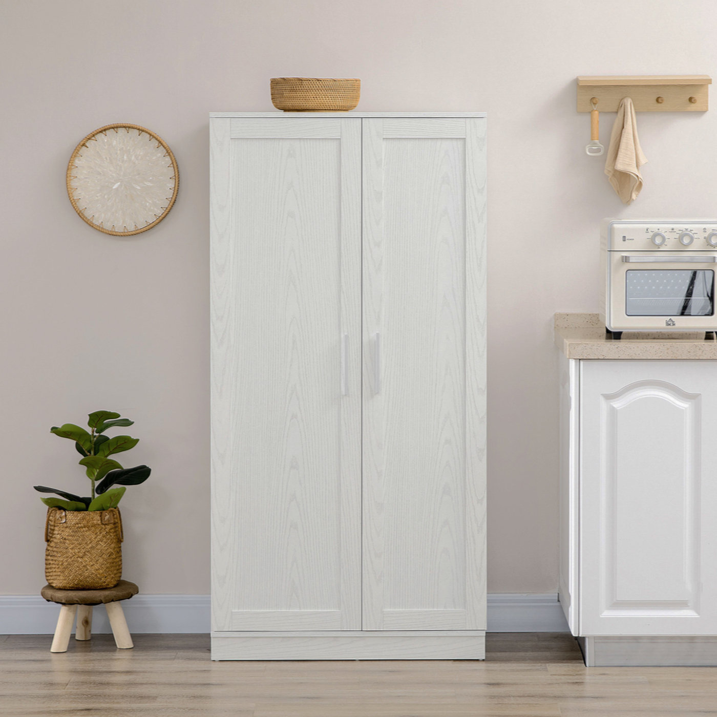 Latitude Run® 63" Kitchen Pantry Storage Cabinet, 14-Tier Freestanding ...