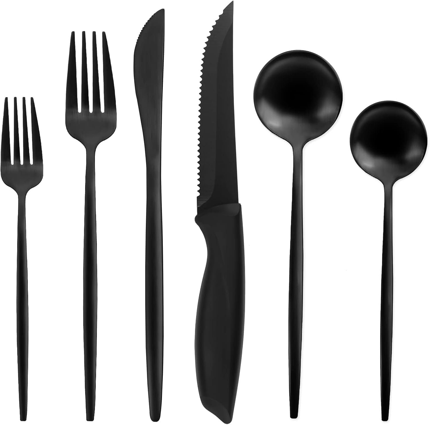 XY 48 Piece Matte Black Silverware Set | Wayfair