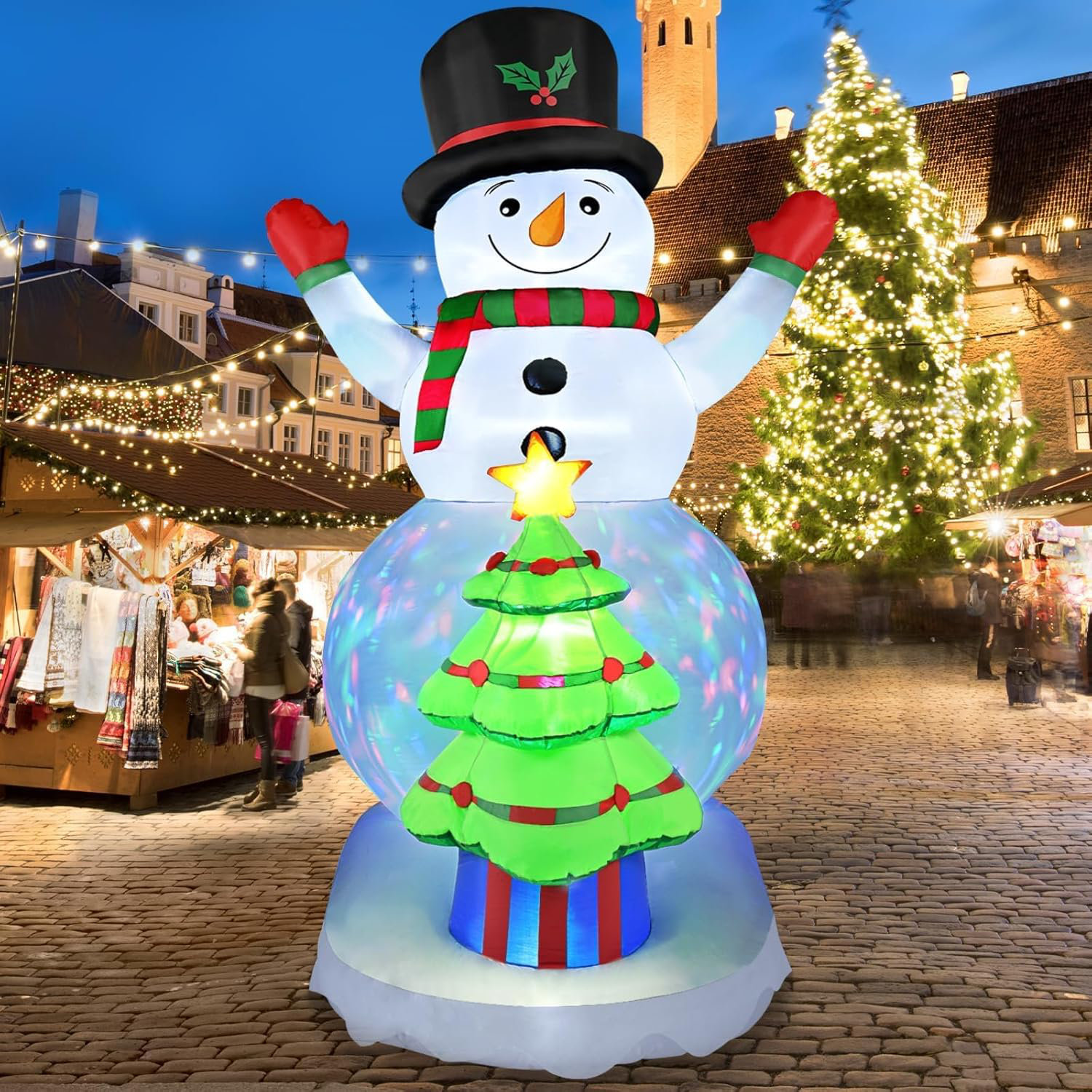 The Holiday Aisle® 8FT Christmas Inflatables Snowman Outdoor ...