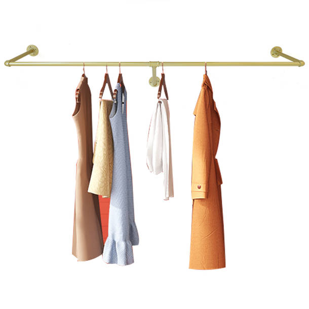 Williston Forge Hanzhe 71'' Metal Wall Mounted Clothes Rack | Wayfair