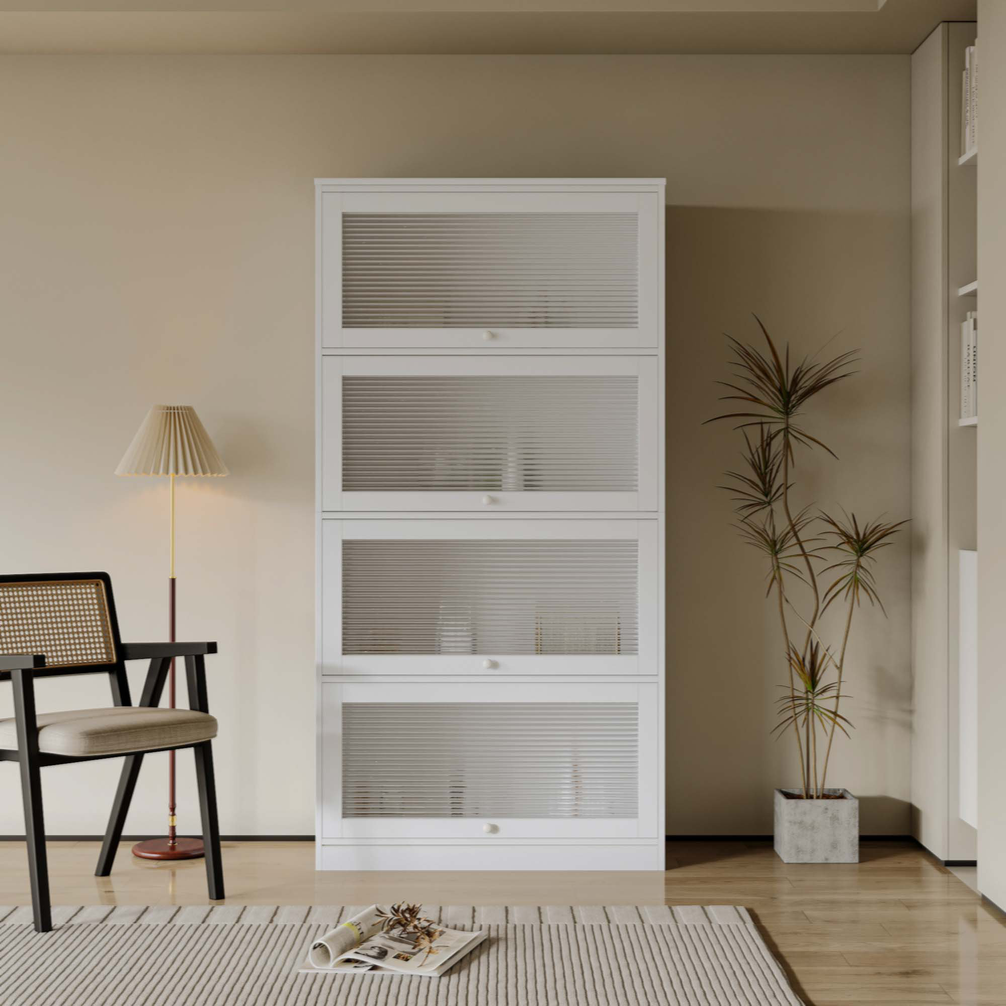 Latitude Run® Bookcase Contemporary Closed Back Glass Doors Office ...