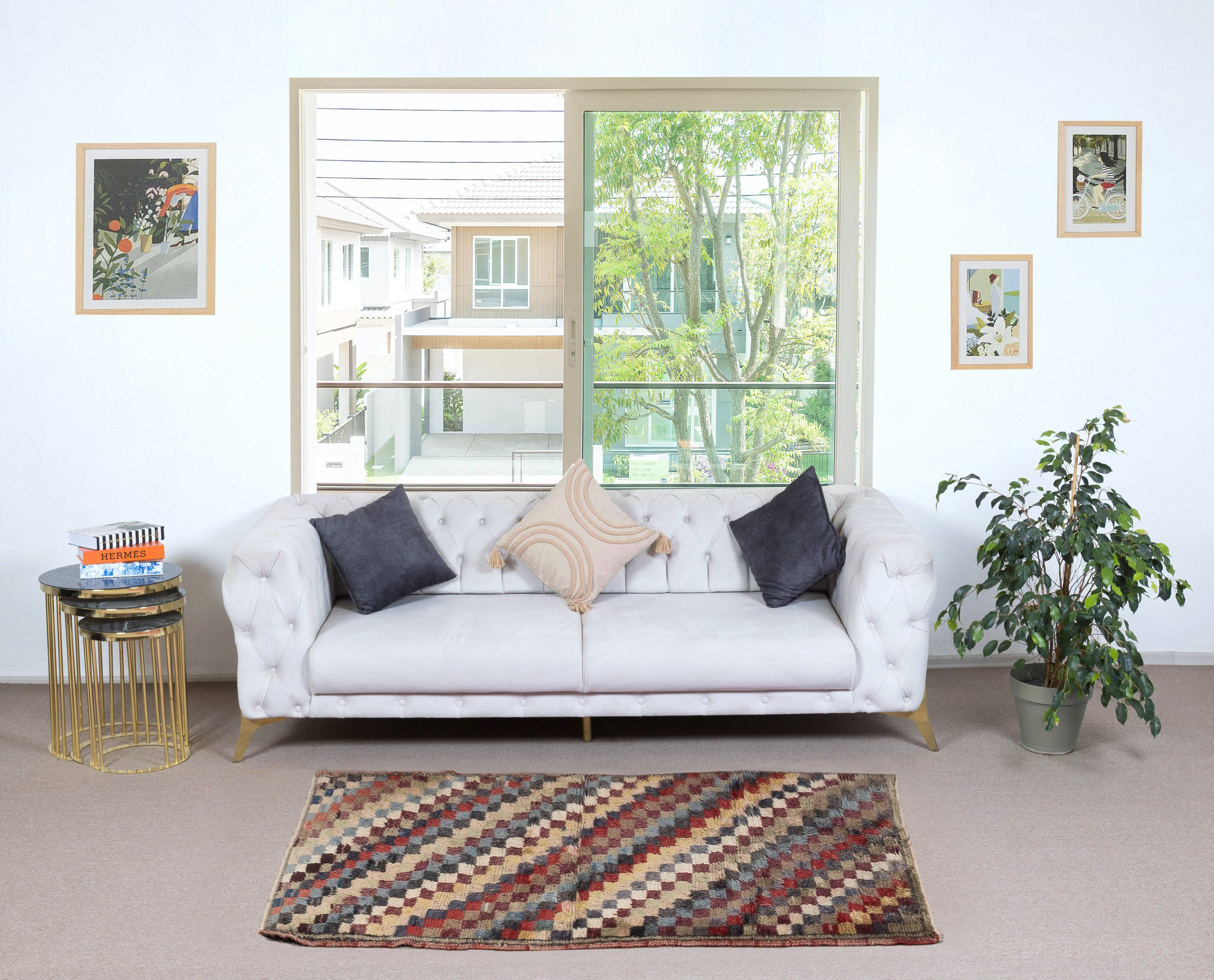 Foundry Select Checkered Handmade Tulu Rug. 100% Wool - Wayfair Canada