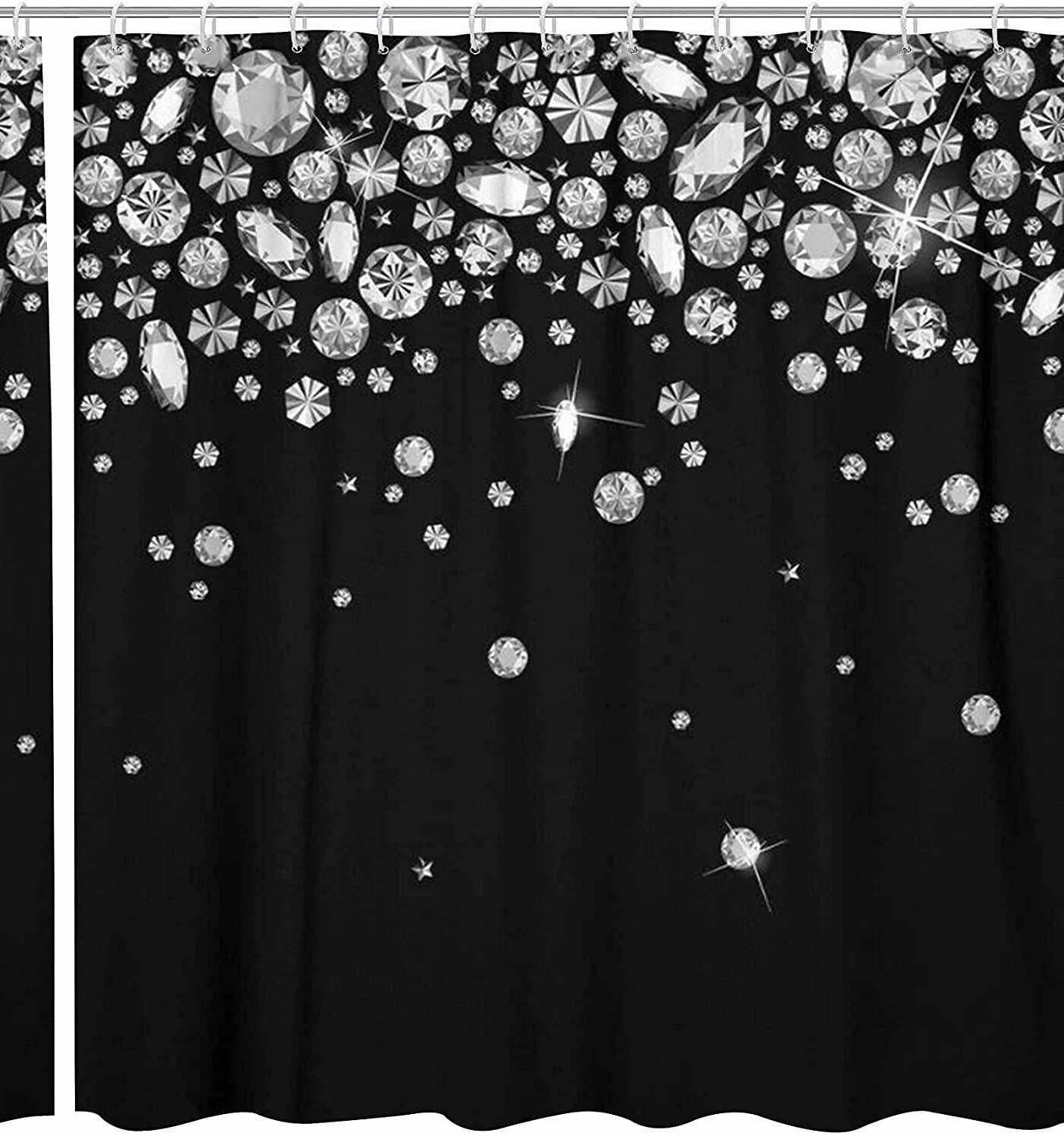 Dakota Fields Diamond Elegance 3D Printed Shower Curtain Set - Eco ...