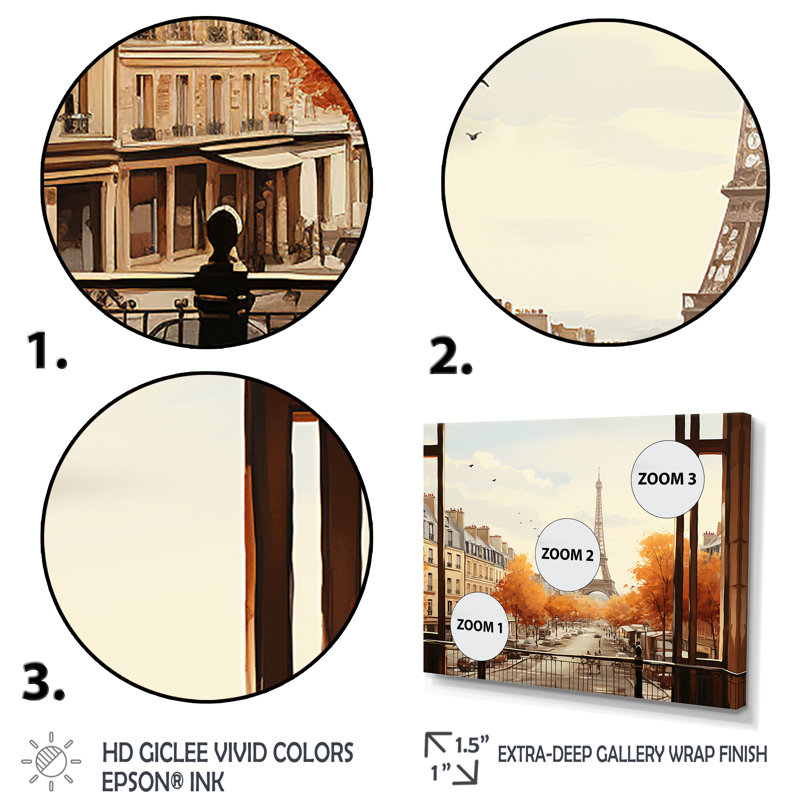 Lark Manor™ Rustic Eiffel Tower Paris Window View III - Paris ...