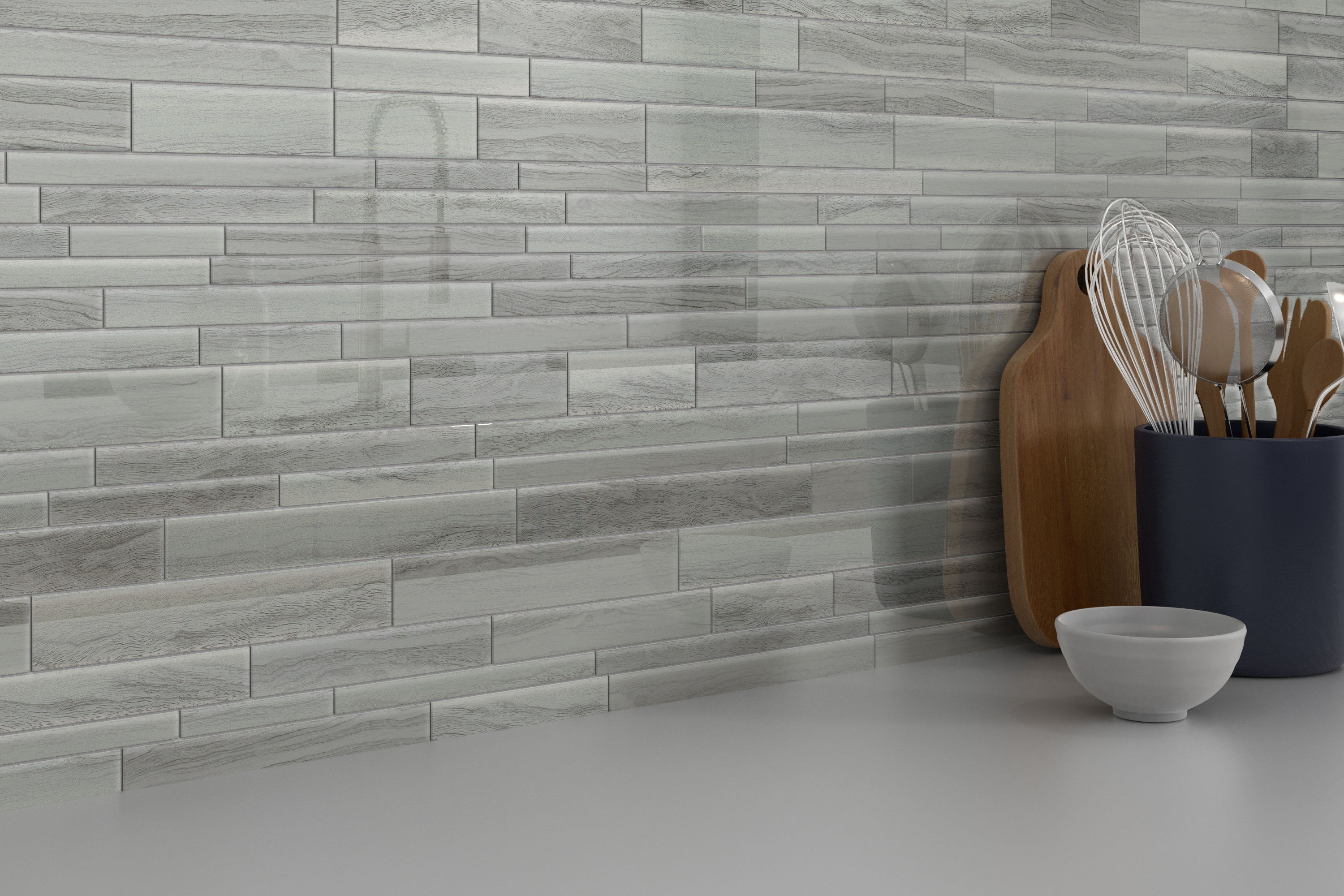 Emser Tile Zen Peace 6 in. x 24 in. Glossy Glass Wall Tile (10.63 sq ...