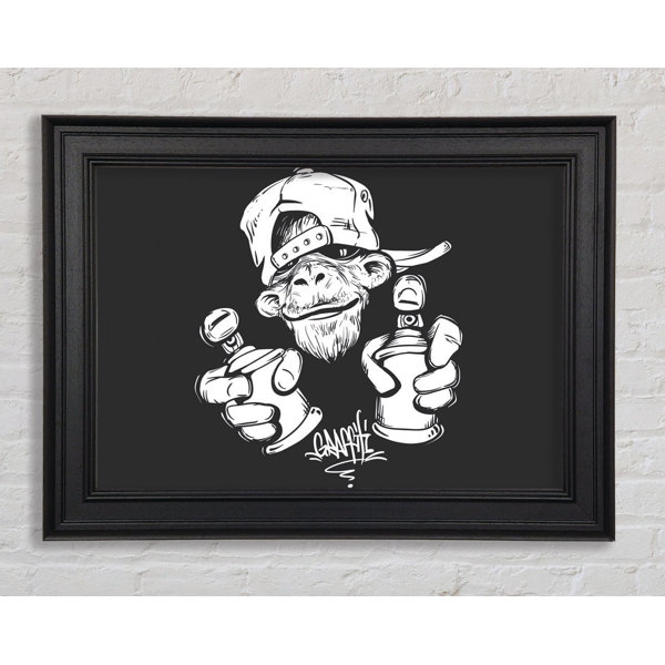Happy Larry Spray Can Monkey - Single Picture Frame Art Prints ...