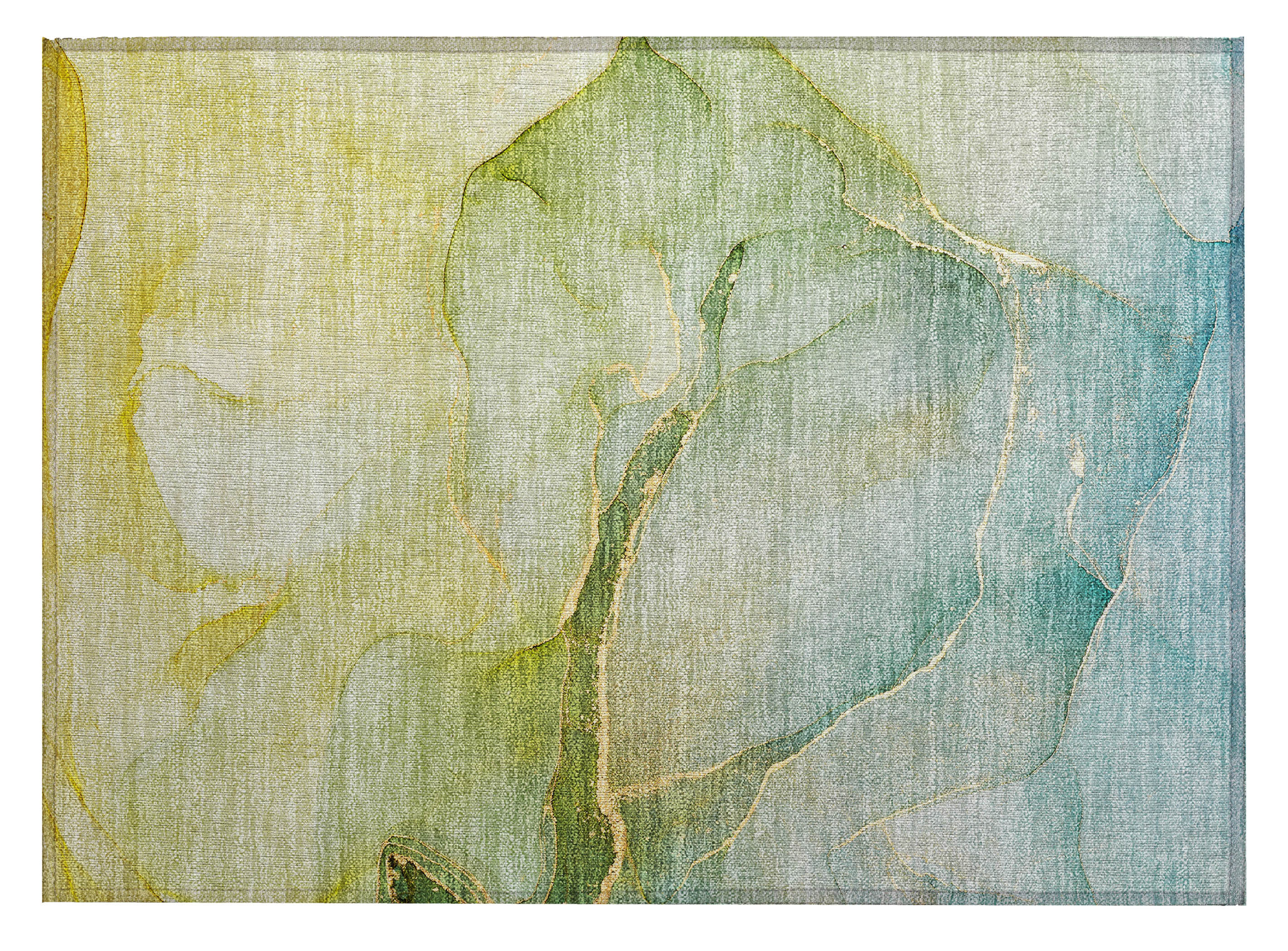 Wrought Studio™ 2' X 3' Green Abstract Washable Non Skid Indoor Outdoor ...