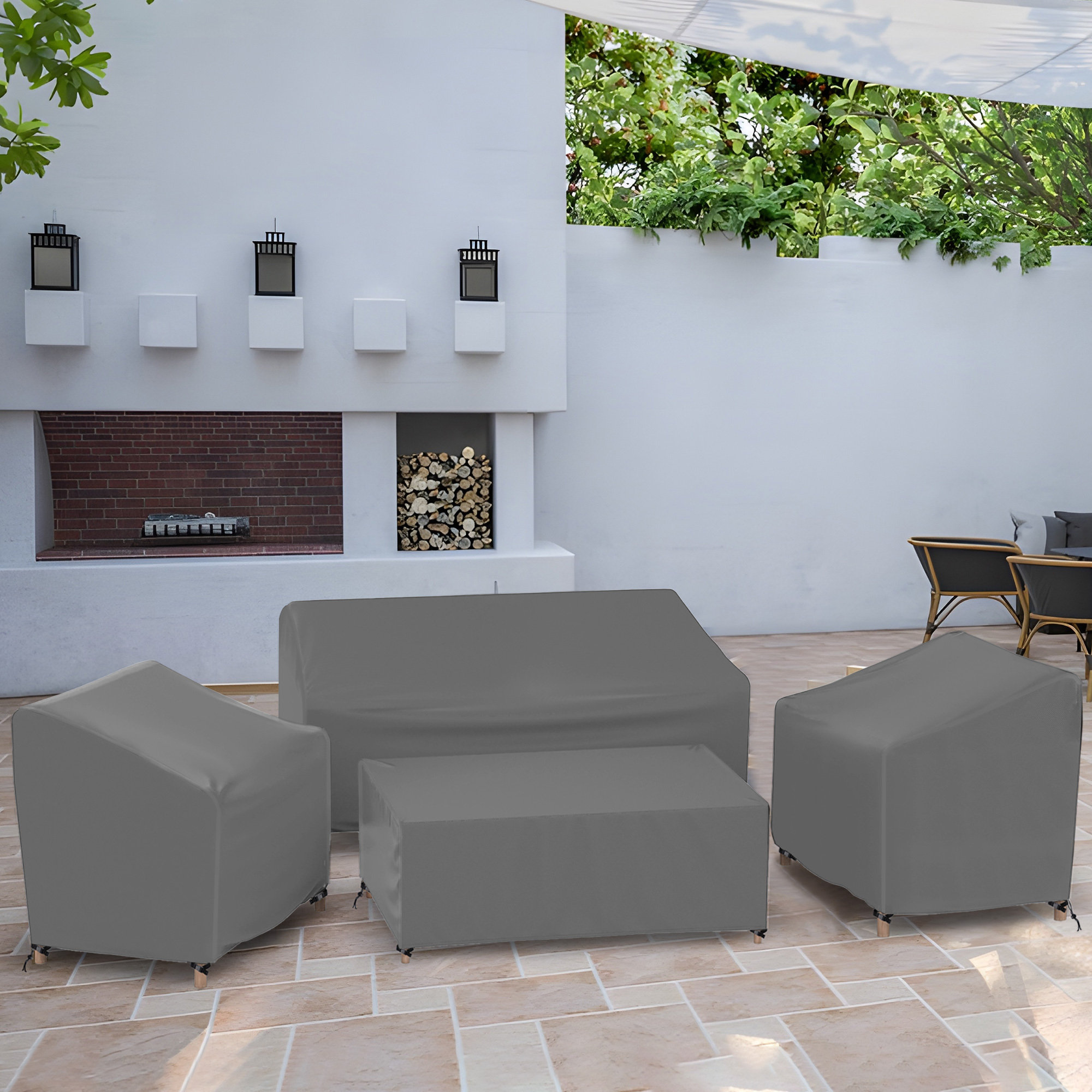 Arlmont & Co. Outdoor Patio Conversation Set Cover & Reviews - Wayfair ...