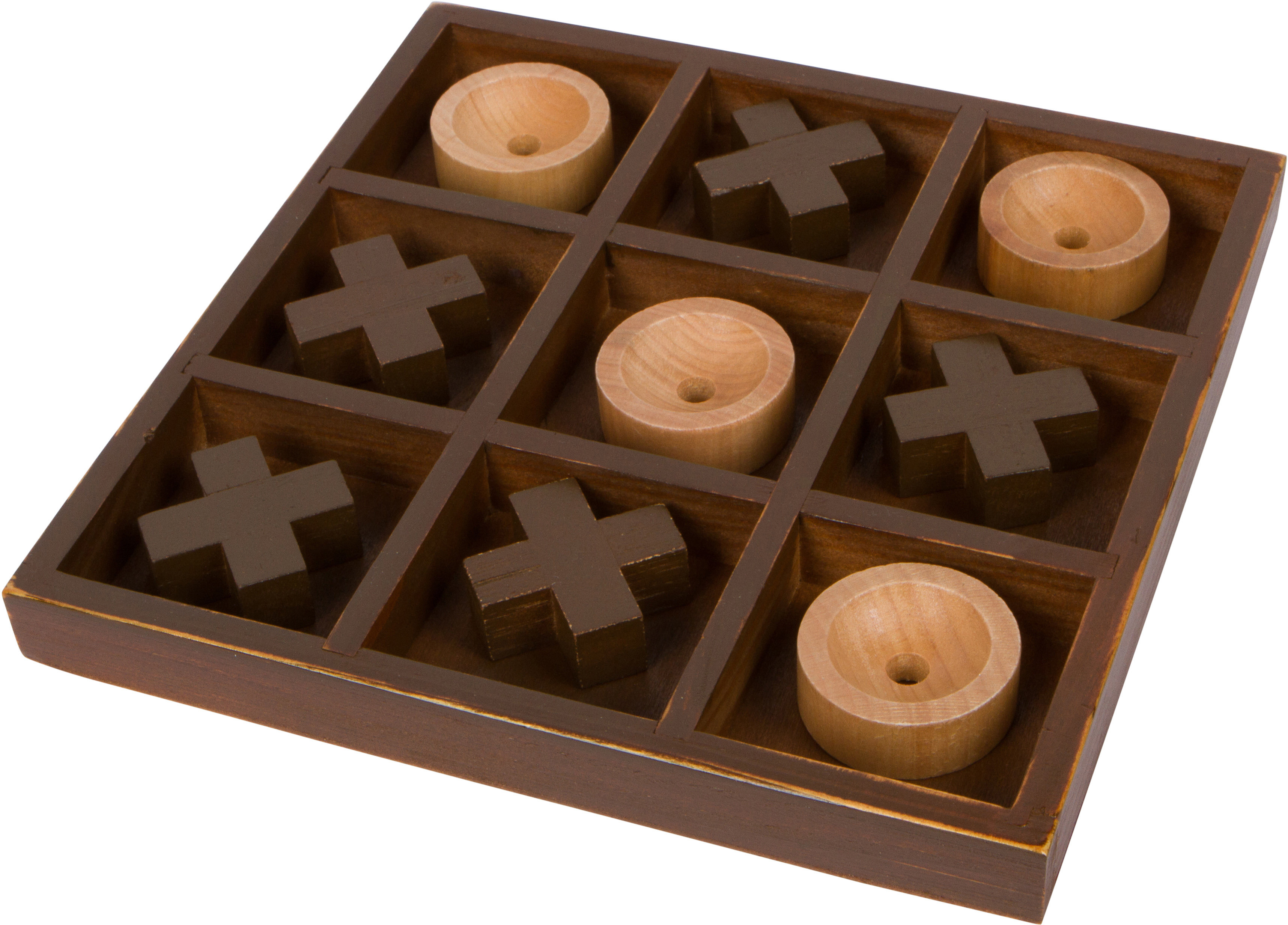 Trademark Innovations Wooden Décor Game Desk Top Tic Tac Toe Game ...