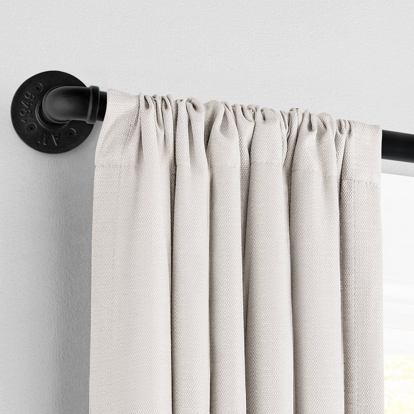 Trent Austin Design® Wrap Around Industrial Curtain Rods For Wall ...