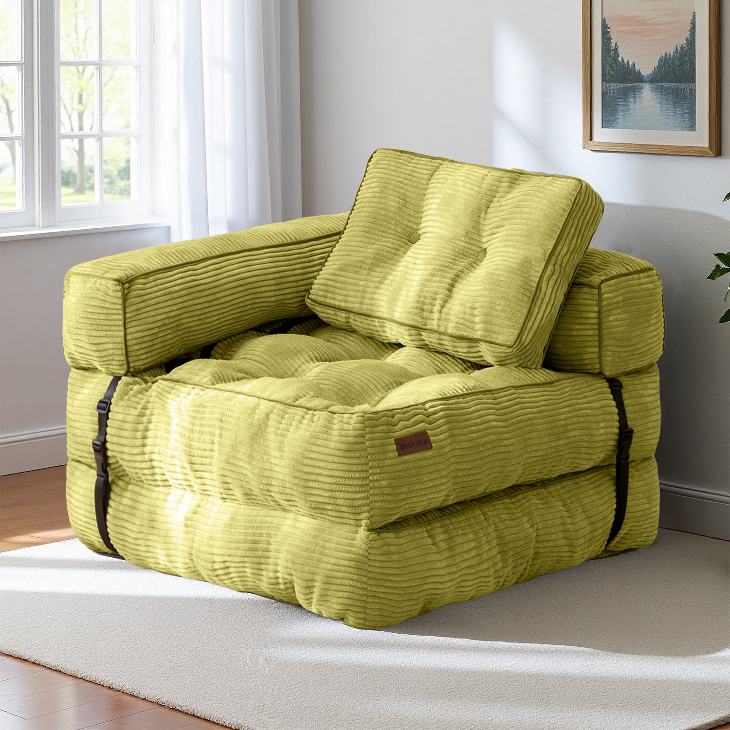 MAXYOYO Corduroy Bean Bag Sofa,fold floor Bean Bag sofa bed & Reviews ...