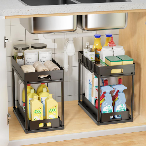 Rebrilliant Under Sink Organizers And Storage, Double Sliding Kitchen ...