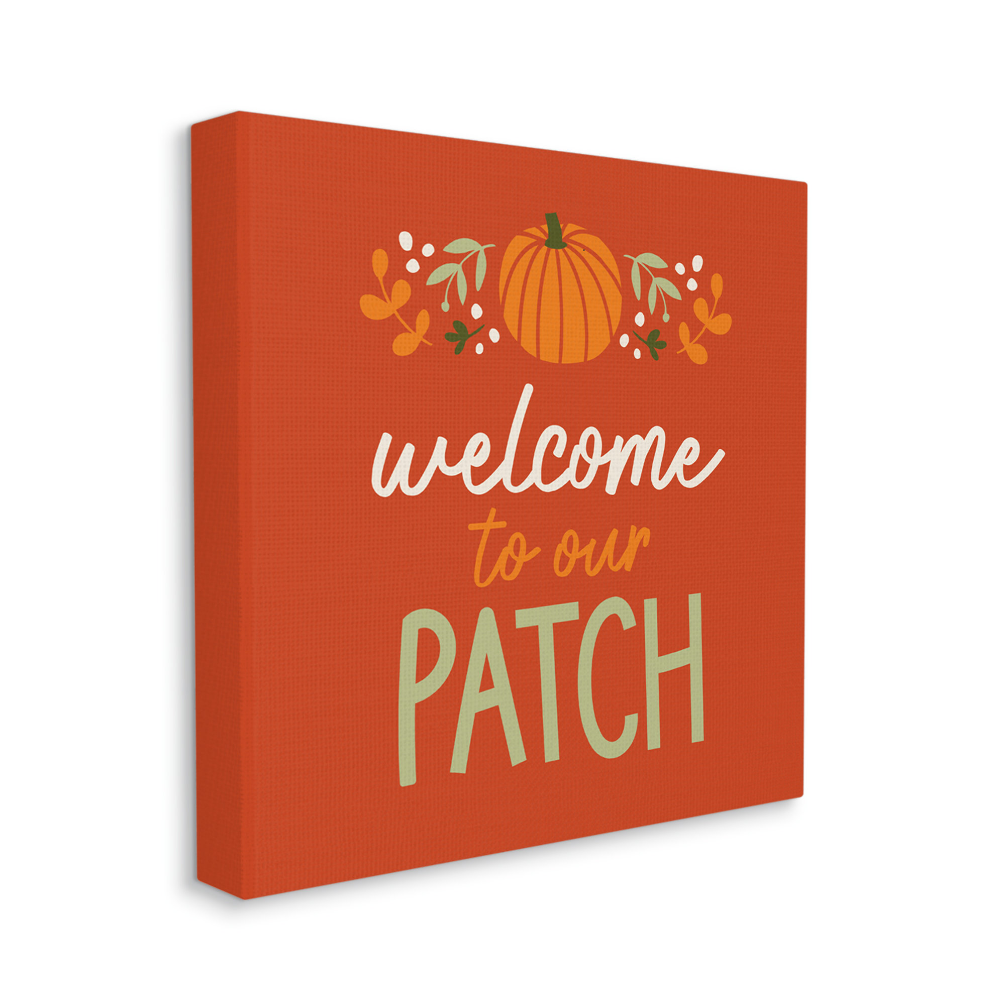 August Grove® Welcome Pumpkin Patch Phrase Canvas Wall Art Design By ...