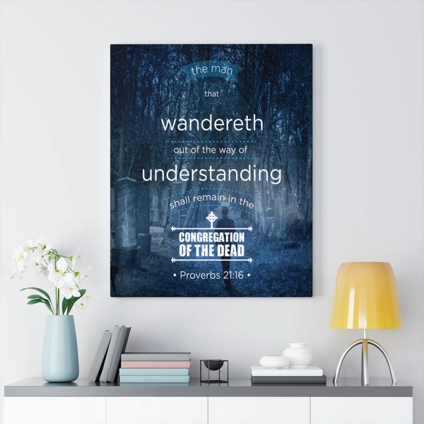 Blue Elephant Congregation Of The Dead Proverbs 21:16 - Wrapped Canvas ...