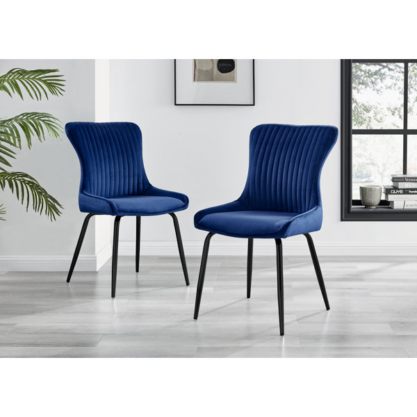 East Urban Home Illman Luxury Velvet Upholstered Dining Chairs - Modern ...