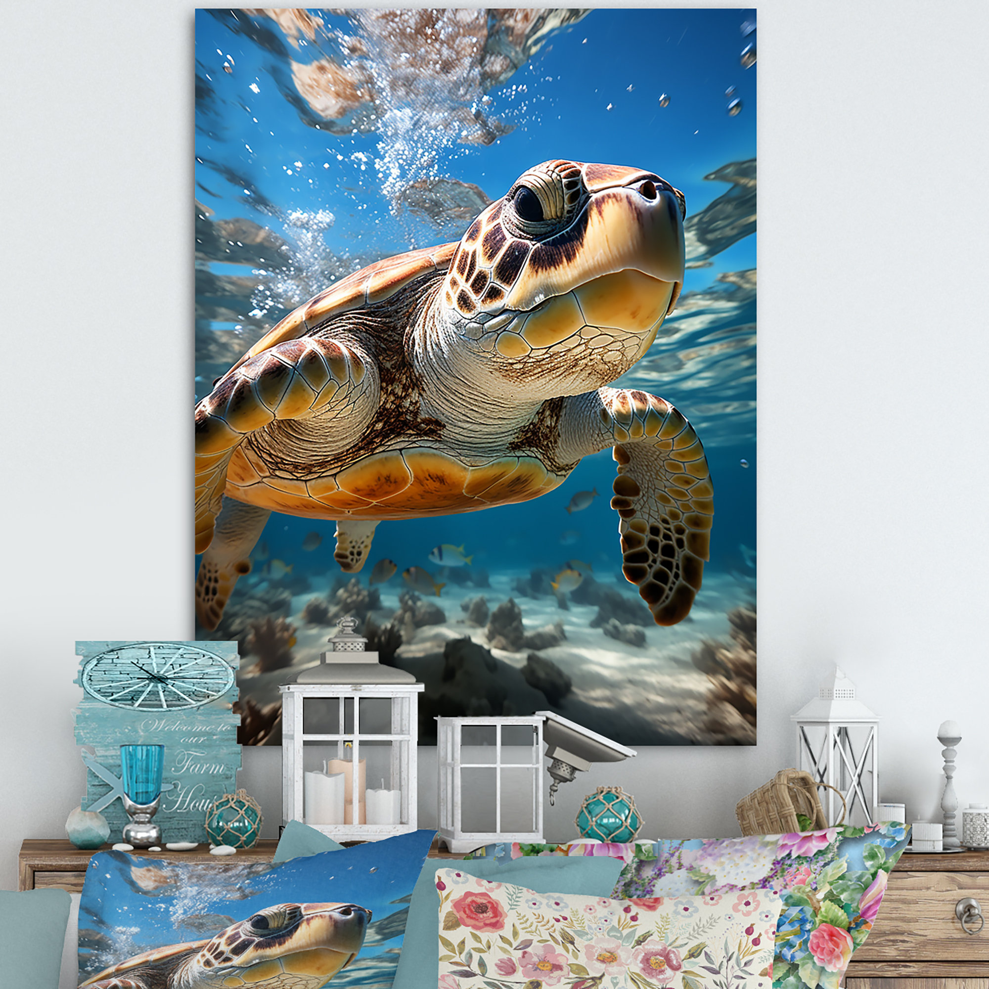 Bay Isle Home™ Turle Marine Life Encounter I - Animals Canvas Prints ...